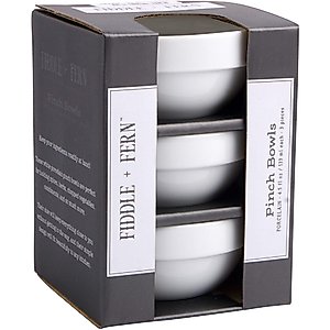 Home Essentials Set of 3 3.5"L White Porcelain Pinch Bowls