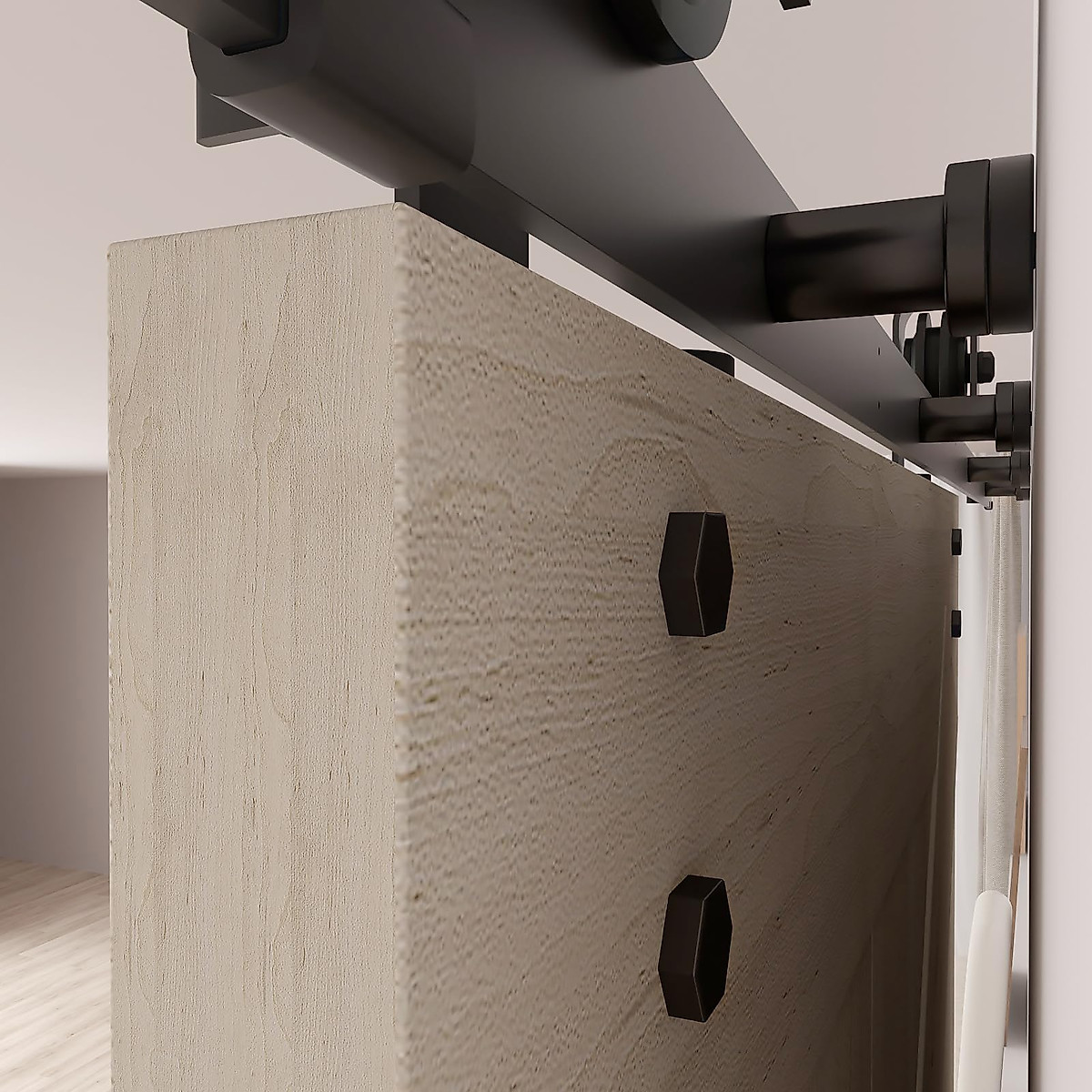 Dondelight Barn Door Hardware Kit 5FT, Heavy Duty Modular Sliding Door Track Hardware Set for Interior & Exterior Doors