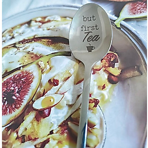 Christmas Birthday Spoon Gifts for Tea Lovers Women Men But First Tea Spoons for Grandma Dad Tea Lover Gifts for Men Women Tea Gifts for Tea Lovers Wife Grandpa Tea Spoon