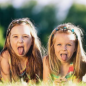 28 Pieces Colored Flower Crown Wreath Headband Floral Garland Headbands Floral Crown Wreath Headband Green Leaves Garland Headpiece for Women Girls Wedding Holiday Party