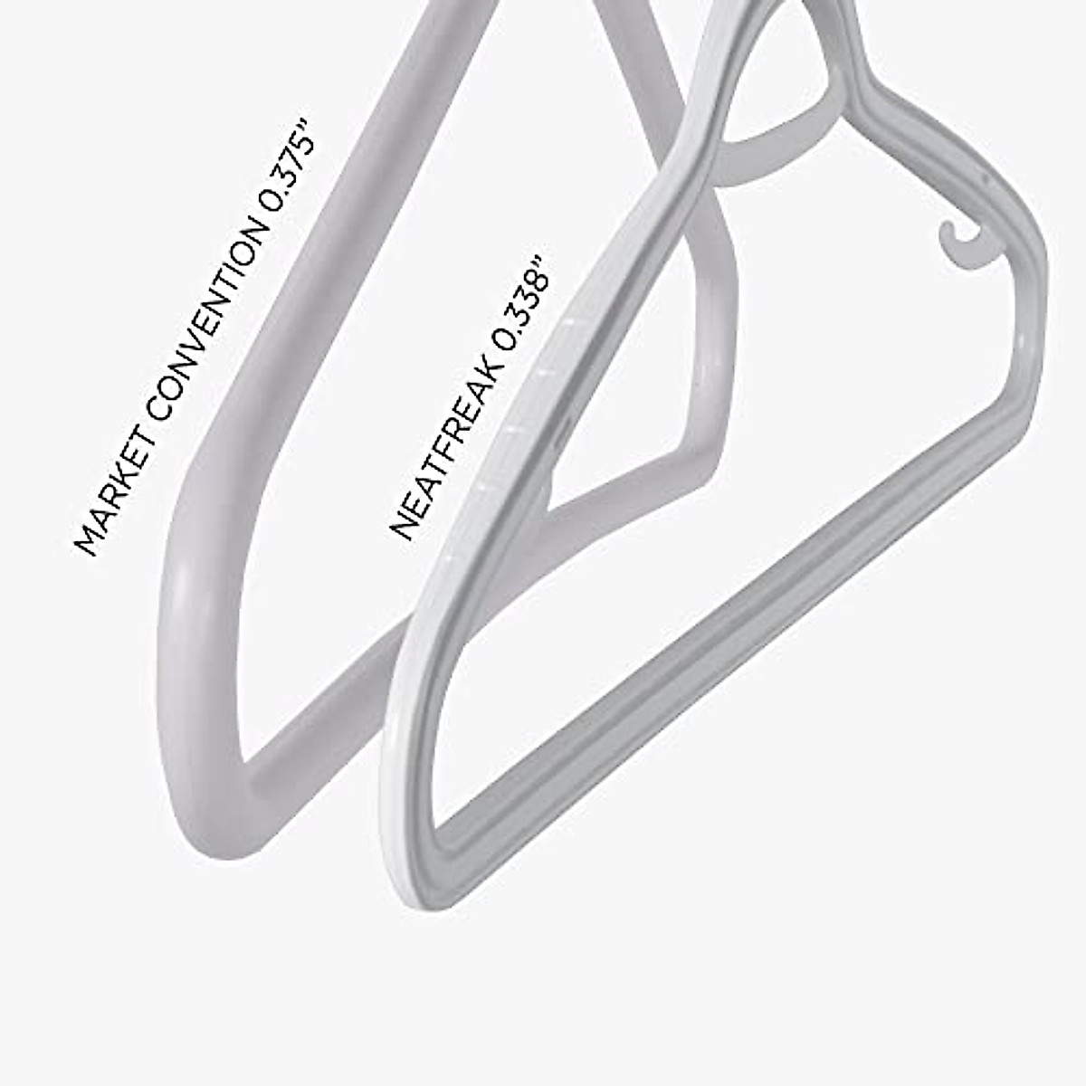 Set of 10 Slim Clothes Hanger by Neatfreak! - Space Saving Hangers For Clothes, Pants, Lingerie and Accessories - Robust White Plastic Hangers With Hooks and Pants Bar - 10 Pack