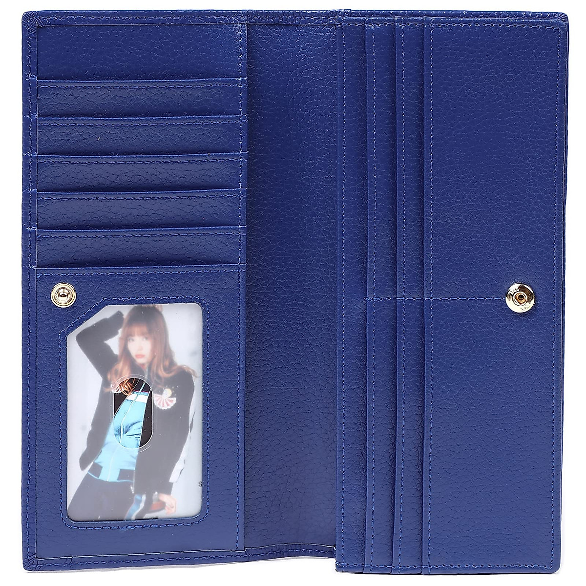 Seammer Ultra Slim Thin Real Leather Wallet for Women RFID Blocking Bifold Card Holder Clutch Wallets with Zipper Pocket