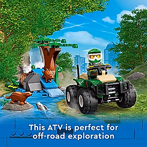 LEGO City ATV and Otter Habitat, 60394 Off-Roader Quad Bike Toy Car for Kids Age 5 Plus, Animal Playset with Wildlife Figures, Learning to Build Nature Set