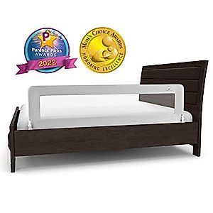 Bed Rail for Toddlers - Extra Long Toddler Bedrail Guard for Kids Twin, Double, Full Size Queen & King Mattress - Baby Bed Rails for Children (Grey XL)