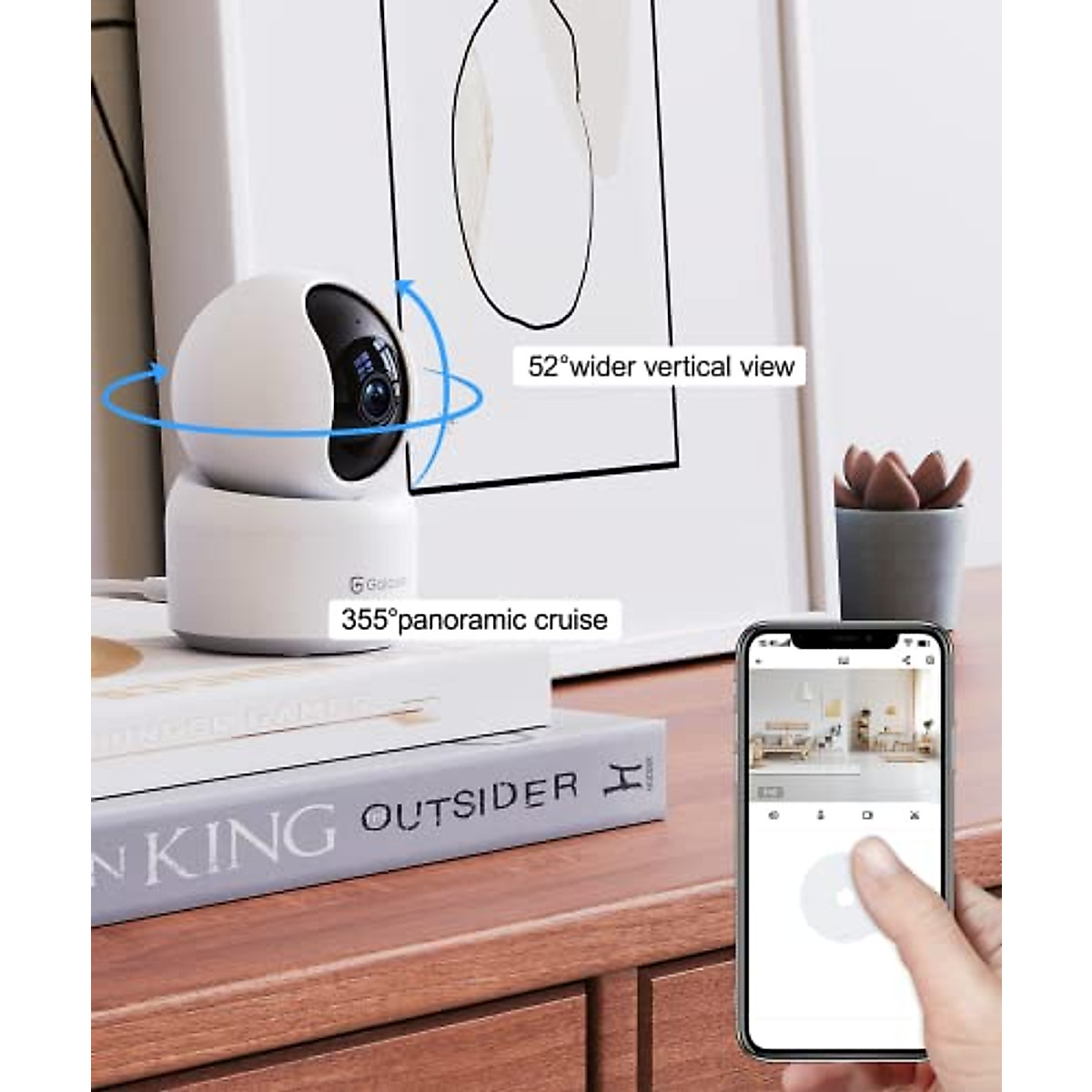 GALAYOU 2K Home Security Cameras, 2.4Ghz WiFi Cameras for Home Security, Baby Camera Monitor for Nursery/Elder/Nanny with Smart Motion Tracking and Phone App, Works with Alexa/Google Assistant 2Pack