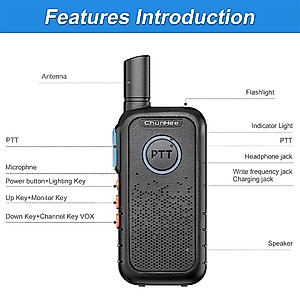 ChunHee Wireless Intercom System for Home-Home Intercom System for Elderly/Kids/Pregnant-Wireless Office Intercom Two Way Radio Room to Room Communication System-for Hiking/Camping/Vocation, 2 Pack