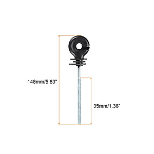 PATIKIL Electric Fence Insulator Screw-in Ring Insulator 12pcs M6 Wood Post Insulator Black for Farm Fencing Power Grid System