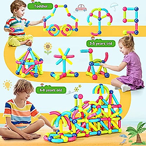 Magnet Toys for 3 Year Old Boys & Girls, Montessori Toys for Toddlers Kids, Magnetic Blocks Building DIY Learning Educational Toys Gift- Starter Set