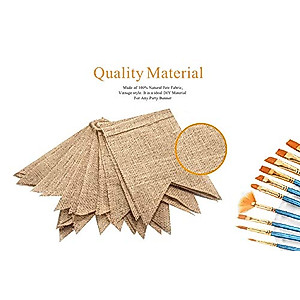Burlap Banners 36ft 50pcs Swallowtail Flag DIY Party Decoration for Wedding, Camping,Birthday,Baby Shower,Christmas,Thanksgiving,Easter Party Perfect for Home and Outdoor Decoration