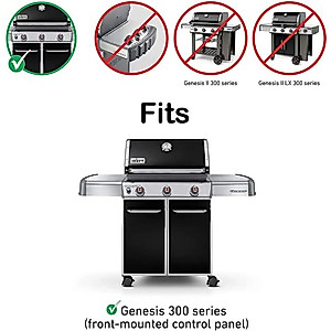 QuliMetal Porcelain Steel Flavorizer Bars and SUS304 Grill Burner for Weber Genesis 300 (2011-2016) E310 E320 E330 S310 S320 S330 with Front Control Panel, Replaces for Weber 7620 7621 62752