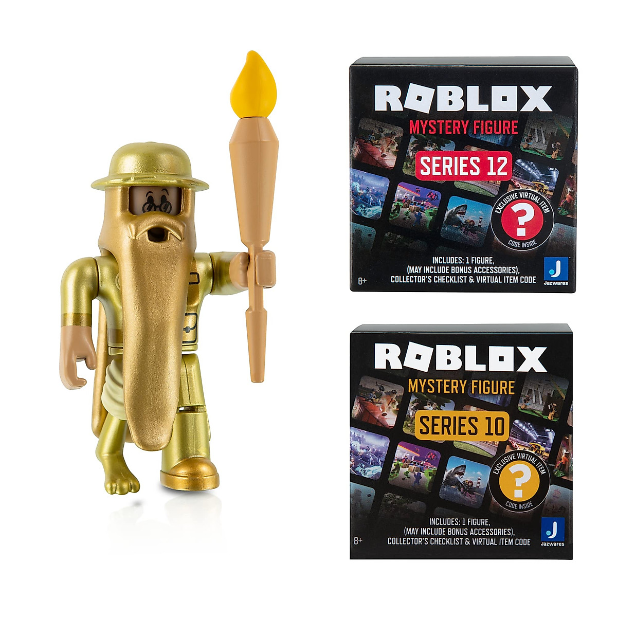 Roblox Action Collection - Jailbreak: The Golden Collector! + Two Mystery Figure Bundle [Includes 3 Exclusive Virtual Items]