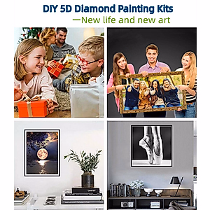 5D Diamond Painting by Number Kits Black and Red Wing Angel Woman Back Round Diamond Art Full Drill Mosaic Embroidery Cross Stitch for Wall Decoration(30x40cm)