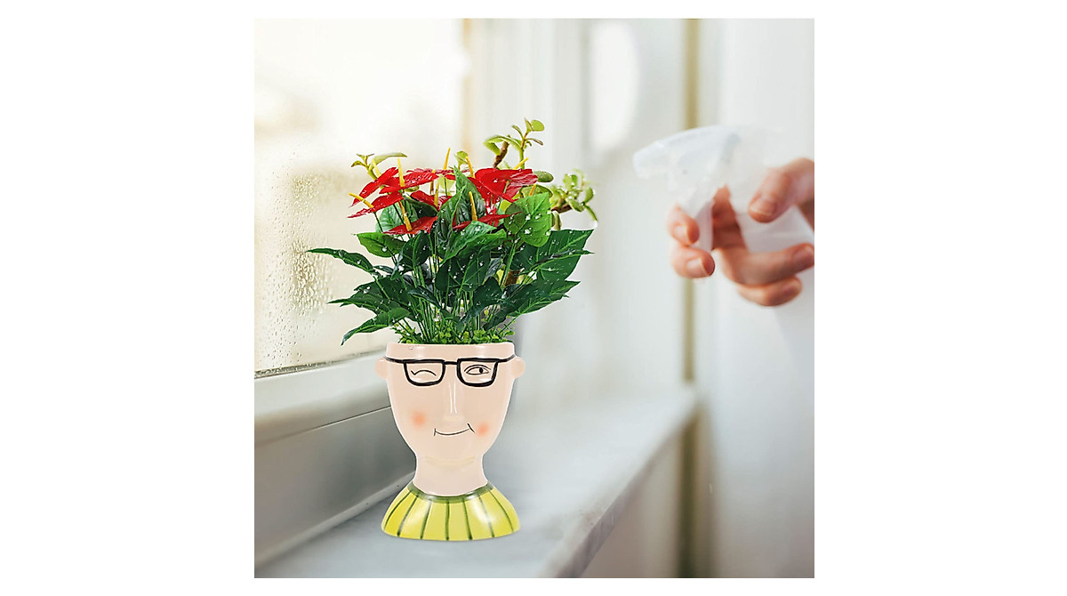 Modern Ceramic Head Planter for Indoor Plants | BESPORTBLE