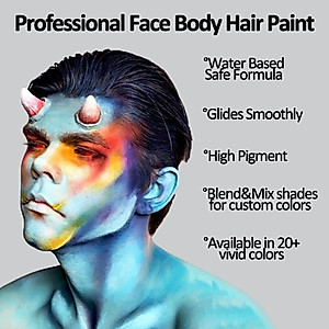 Mysense Orange Face Body Hair Paint Stick,Water Based Washable Temporary Hair Color,Non-toxic Cream Body Paint for Halloween Costume Starfire Cosplay Pumpkin Makeup,0.5oz