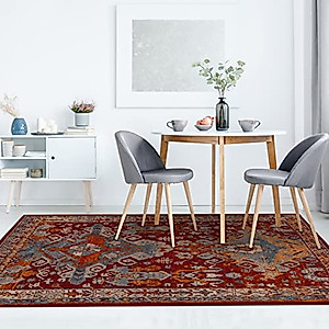 LUXE WEAVERS Moroccan Floral Red 5x7 Area Rug for Living Room