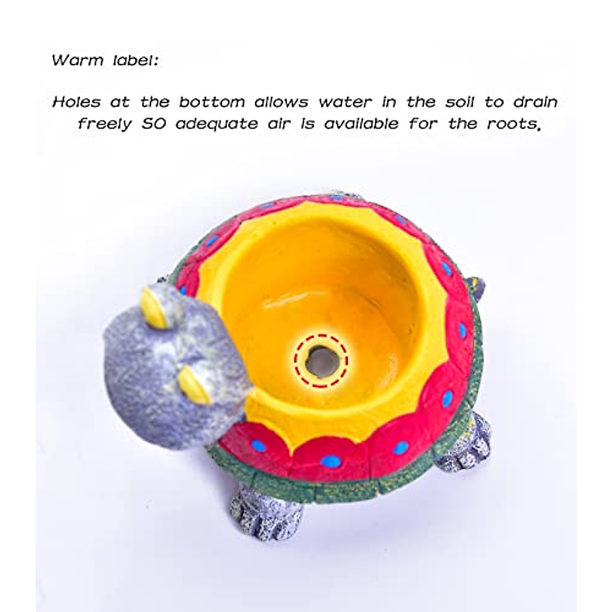 Cute tortoise flower pot with drainer garden flower pot resin succulent potted bonsai plant stand home desk mini ornaments Christmas birthday giftsPurple