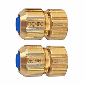 HQMPC Lead Free Garden Hose Quick Connect Brass Hose Quick Connect Garden Hose Connectors Water Hose Connectors GHT 3/4" (2 Sets)