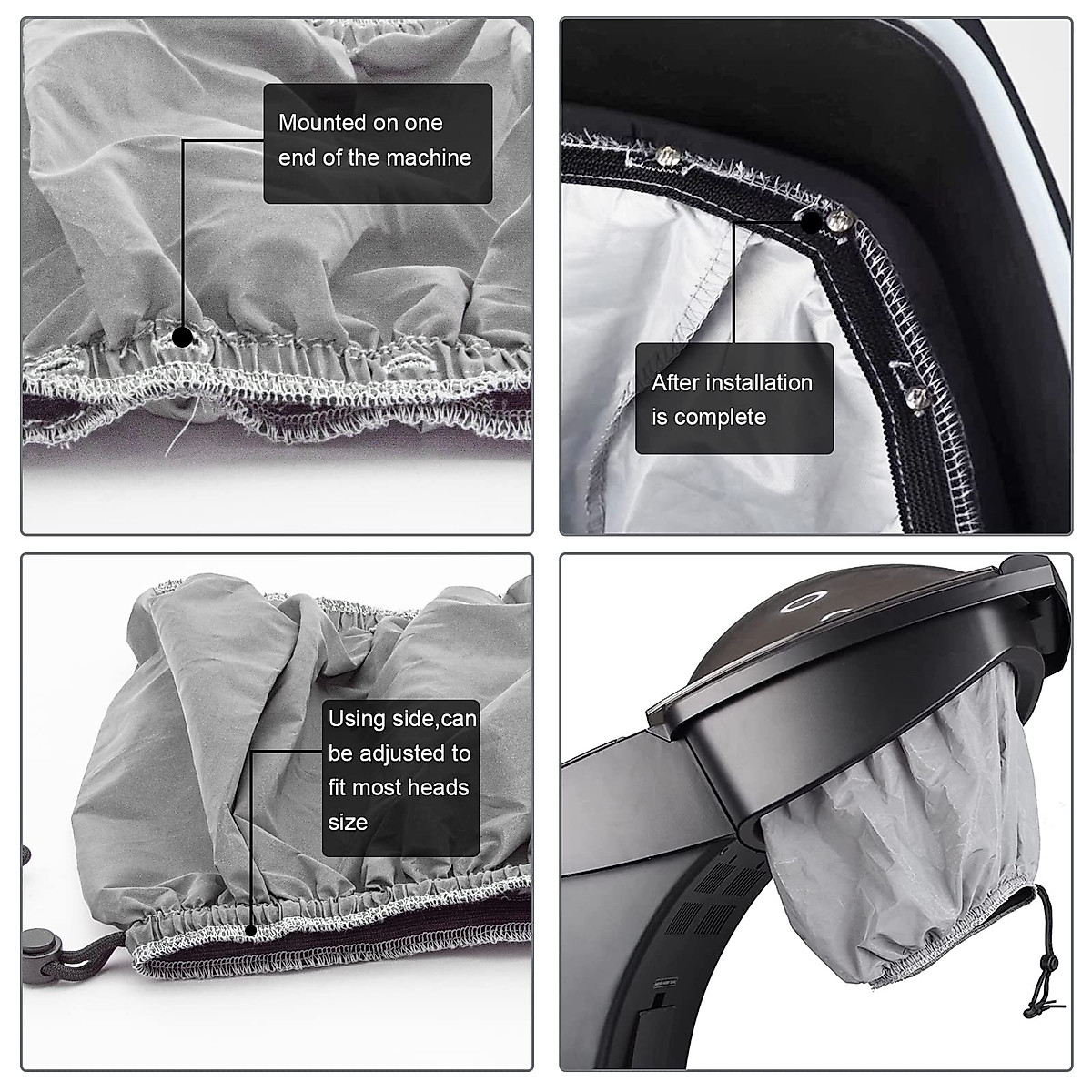 Hair Steamer Use with Shampoo Bowl Hair Wash Reclining Chair Micro Mist Hair Steamer Mister Hooded Hair Care Professional (Gray Water Proof)