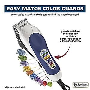 Wahl Clipper Genuine Attachment Guard Organization Kit with Color Pro Colored Hair Clipper Guide Combs, 14 Piece Premium Storage Kit for Wahl Hair Clippers, Multicolor - 3291-100