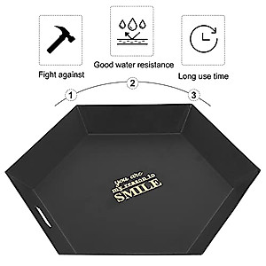 KESYOO Ottoman Tray Metal Serving Tray Vintage Hexagon Wrought Iron Towel Stand Holder for Perfume Jewelry Comestics Coffee Candle Bath Vanity Bathroom Kitchen Wedding Decor