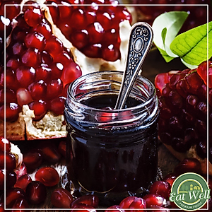 Eat Well Premium Foods Pomegranate Molasses Syrup No Sugar Added, 12 oz., 100% Natural Pomegranate Paste from Turkey, Nar Eksisi, Middle Eastern Gourmet Food, Sweetness for Cooking for Food & Drinks