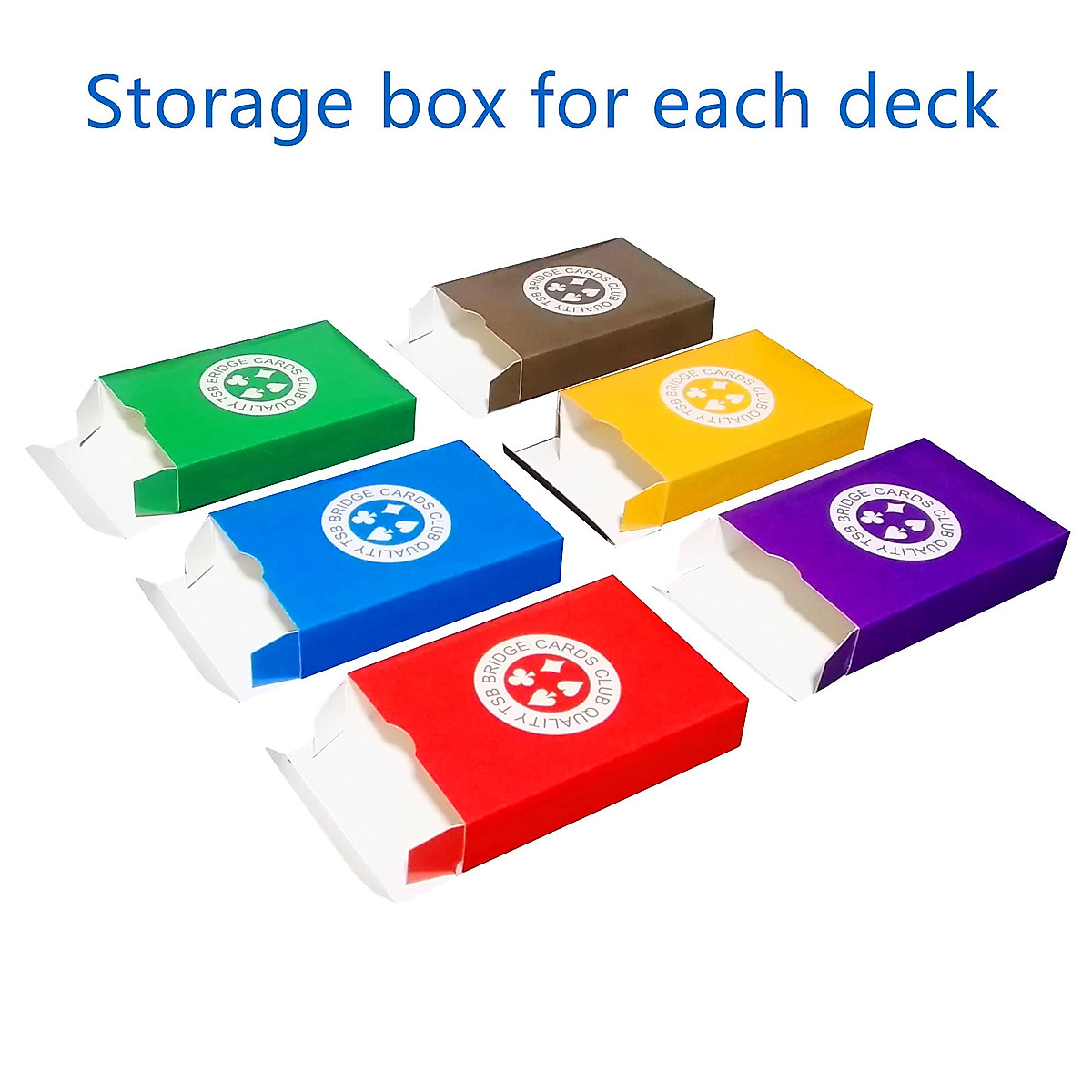 TSB Jumbo Index Bridge Cards Pack of 12 Decks - 6 Colors Jumbo Print Bridge Playing Cards - with Single Box for Easy Storage(12 Decks in 6 Colors)