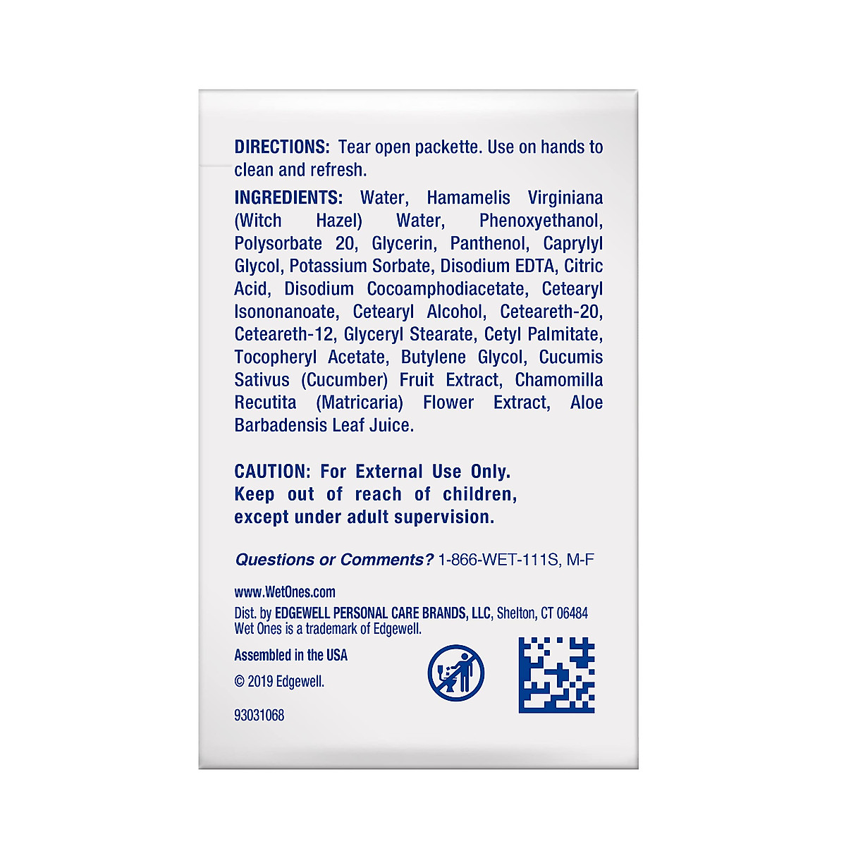 Wet Ones Hand and Face Wipes Singles, Unscented Wipes for Sensitive Skin | Individual Wipes, Hand Wipes Individually Wrapped | 24 ct. (6 pack)