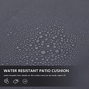 RACE LEAF Patio Seat Cushions 16"x18.5"x3" Square Corner - Set of 2, Grey - Indoor/Outdoor Chair Cushions with Invisible Zipper, Water-Resistant Chair Seat Cushion with Ties for Non-Slip Support