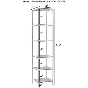 Crosley Furniture Jacobsen Narrow Etagere, Brown Ash