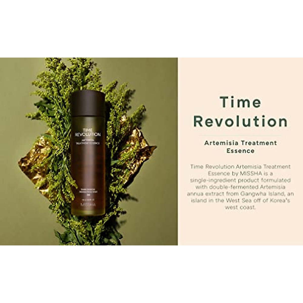 MISSHA Time Revolution Artemisia Treatment Face Serum Essence -Double Fermented Artemisia Extract for Soothing Care and Natural Moisturization 150ml/5.07Fl oz