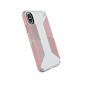 Speck Products Presidio Grip Case for iPhone XS/iPhone X, Dove Grey/Tart Pink (103131-6584)