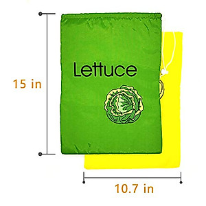 DE Reusable Produce Bags ，Includes Banana Bag and Lettuce Bag，Keep it Longer Up To 2 Weeks Stop Food Waste