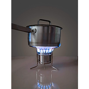 Famgee Portable Outdoor Mini Stainless Steel Ultralight Liquid Alcohol Stove Burner Furnace with Rack Support Stand for Backpacking Picnic Hiking Camping Survival