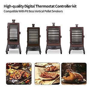 Digital Thermostat Control Board Kit Replacement for Pit BOSS 5 Series Vertical Pellet Smoker with LCD Display , Equipped with Hot Rod Ignitor, RTD Temperature Probe Sensor and Meat Temperature Probes
