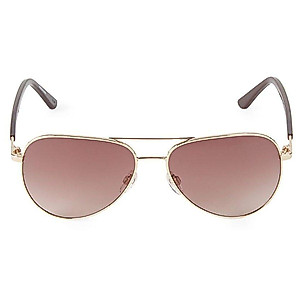 KARL LAGERFELD 57MM Goldtone Borde Aviator Womens Sunglasses, Style KL292S/Color Gold, Logo Arm Bars Embossed Hard Case, 100% UV Protection
