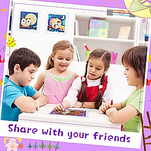 Epakh 8 Pieces Diamond Art Kits for Kids Diamond Art Kits Animal Gem 5D Painting Kit Crystal Easy to DIY Painting by Number Kits Home Wall Decoration (Classic Style)