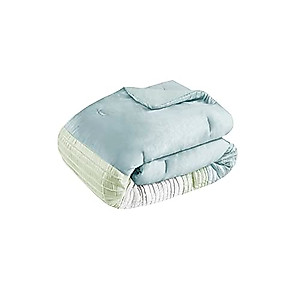 Madison Park Amherst Faux Silk Comforter Set-Casual Contemporary Design All Season Down Alternative Bedding, Matching Shams, Bedskirt, Decorative Pillows, King(104"x92"), Green, 7 Piece (MP10-847)