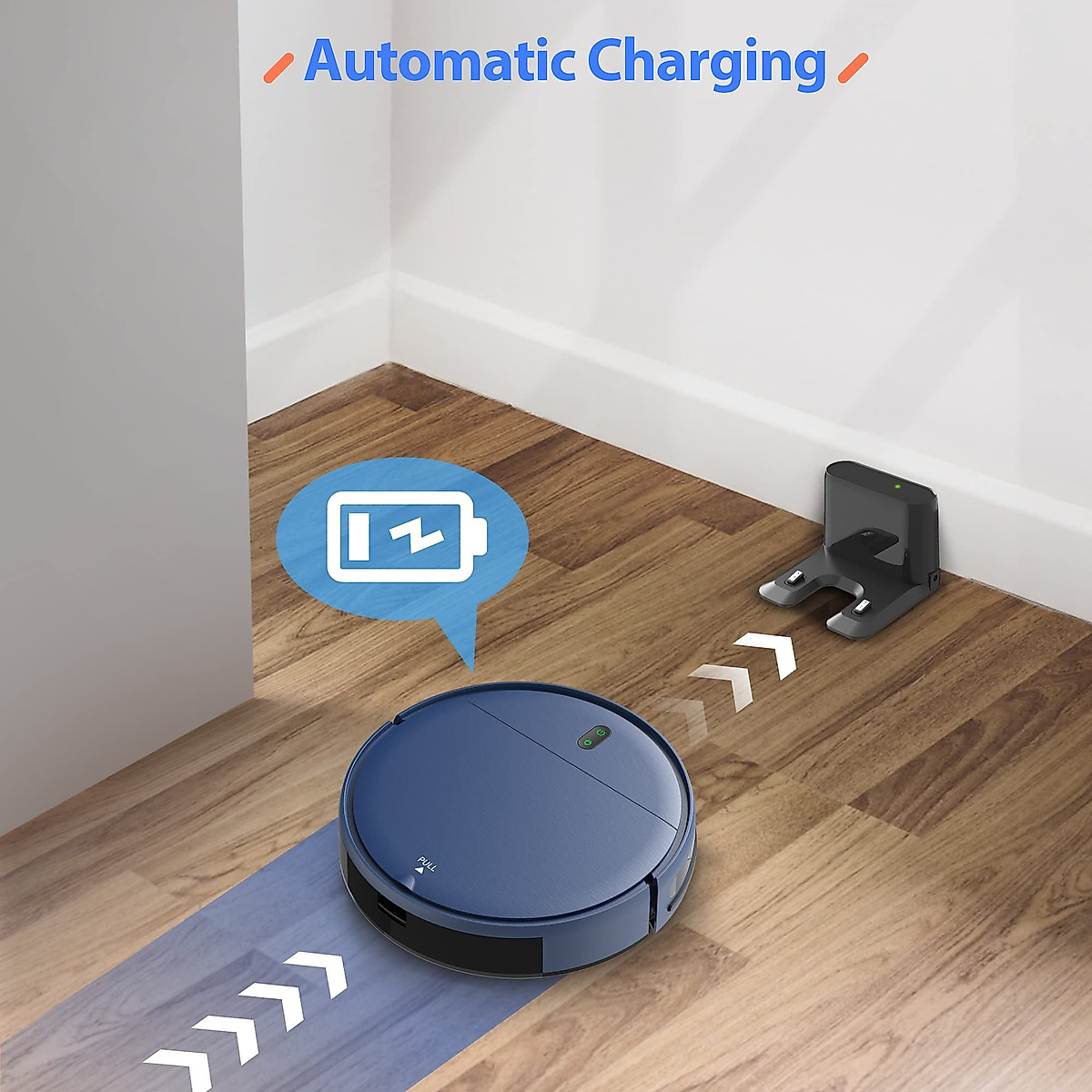 Robot Vacuum and Mop Combo, Robotic Vacuum Cleaner with Alexa/WiFi/App, 2 in 1 Mopping Robot Vacuum with Water Tank and Dustbin, Self-Charging, Slim, Ideal for Low Pile Carpet, Hard Floor, Pet Hair