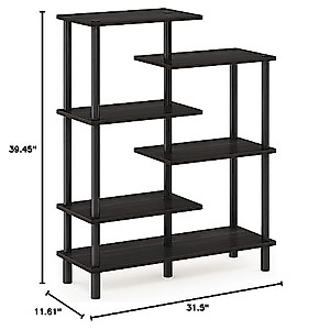 Furinno Turn-N-Tube 6-Tier Accent Display Rack, Espresso/Black