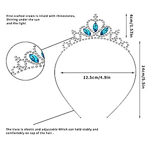 WLLHYF 2 Pieces Girls Crystal Tiara Headband Heart Rhinestone Princess Crown Headband Vintage Hair Bands for Kids Girls Women Wedding Prom Birthday Party