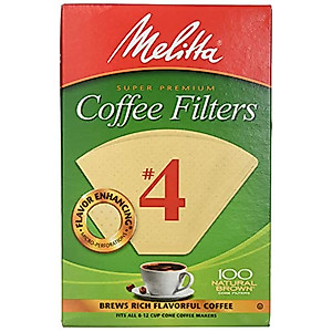 Melitta Cone Coffee Filters, Natural Brown #4, 100 Count (Pack Of 6)