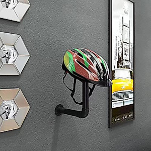 Cowboy Hat Rack -2 Pack Metal Pipe & Brown Wood Wall-Mounted Hat & Wig Holder, Helmet Holder,for Coats, Hats, Caps… (2 Black)