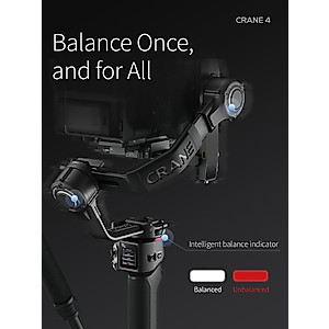 ZHIYUN Crane 4 Combo, 3-Axis Gimbal Stabilizer for DSLR and Mirrorless Camera, Nikon Sony Panasonic Canon Fujifilm BMPCC 6K, Fill Light, PD Fast Charge
