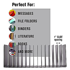 MMF Industries STEELMASTER Desk File Organizer | 15 Compartments | Scratch & Chip-Resistant Finish | Durable Steel Construction | Vertical File Organizer