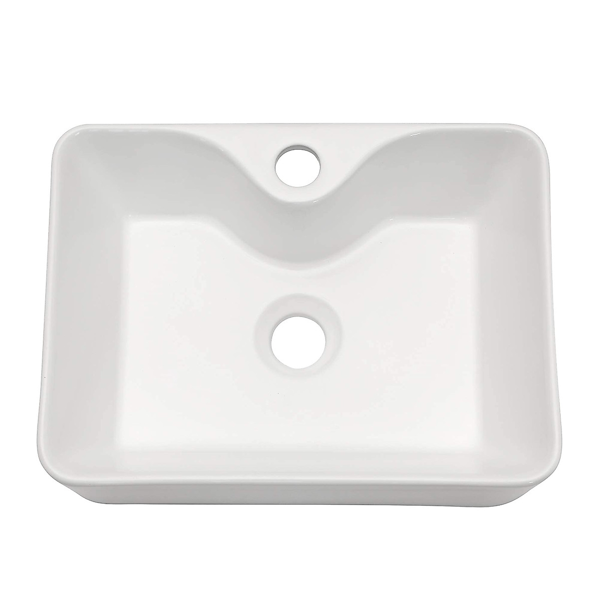 Vessel Sink Rectangular - Sarlai 16"x12" Rectangle Vessel Sink White Ceramic Porcelain Above Counter Bathroom Vanity Lavatory Restroom Bathroom Vessel Sink Basin