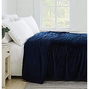 Southshore Fine Living, Inc. Oversized Fleece Throw Blanket for Bed, Warm Blankets for Winter, Extra Large Blanket, Cozy Plush Blanket (68 x 98) Twin/Twin XL Navy Blue Color