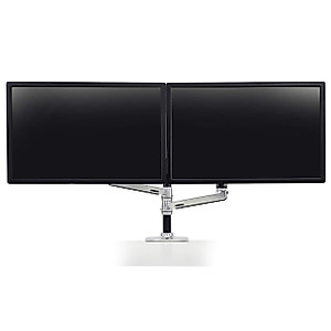 Ergotron – LX Vertical Stacking Dual Monitor Arm, VESA Desk Mount – for 2 Monitors Up to 24 Inches, 7 to 20 lbs Each – Polished Aluminum