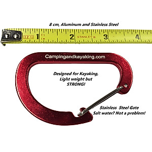 Campingandkayaking Made in The USA. Kayak Paddle/Rod/Gear Leash Now with Cinch Lock, 3 Black Leashes and 1 Carabiner. Built to Last.