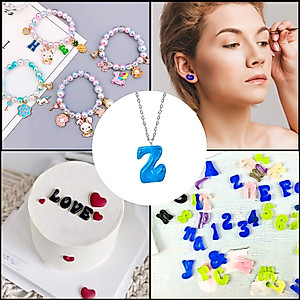 Palksky 3Pcs Mini Letter Resin Molds - Small Silicone Number Alphabet Epoxy Casting Mold for DIY Keychain Pendant Earring Jewelry, Gummy Candy Chololate Cake Decoration