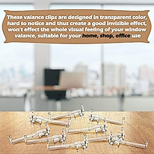 2.5 Inch Valance Clips Window Blind Clips Clear Plastic Valance Retainer Clips Hidden Valance Clips for Horizontal Blind Valance (12 Pieces)